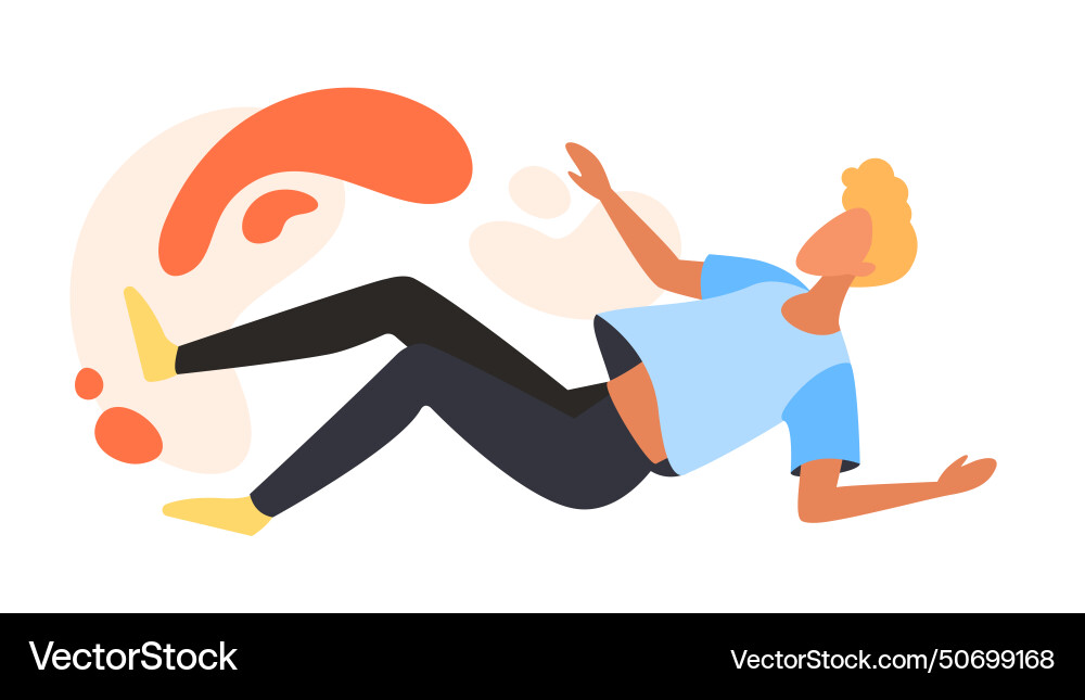 Man floating in bright fantasy space Royalty Free Vector