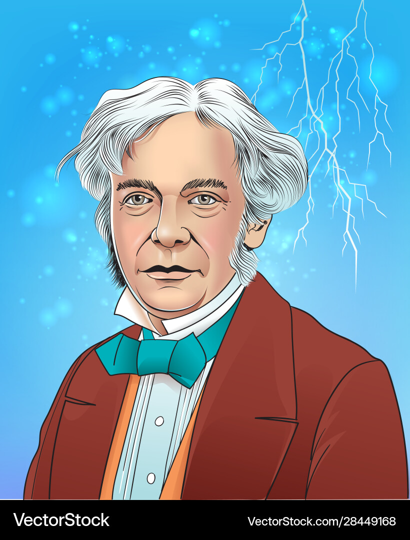 Michael Faraday Portrait Royalty Free Vector Image