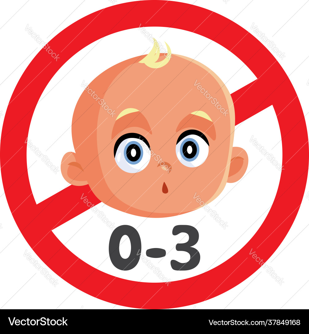 Not suitable for children under 3 years sign Vector Image