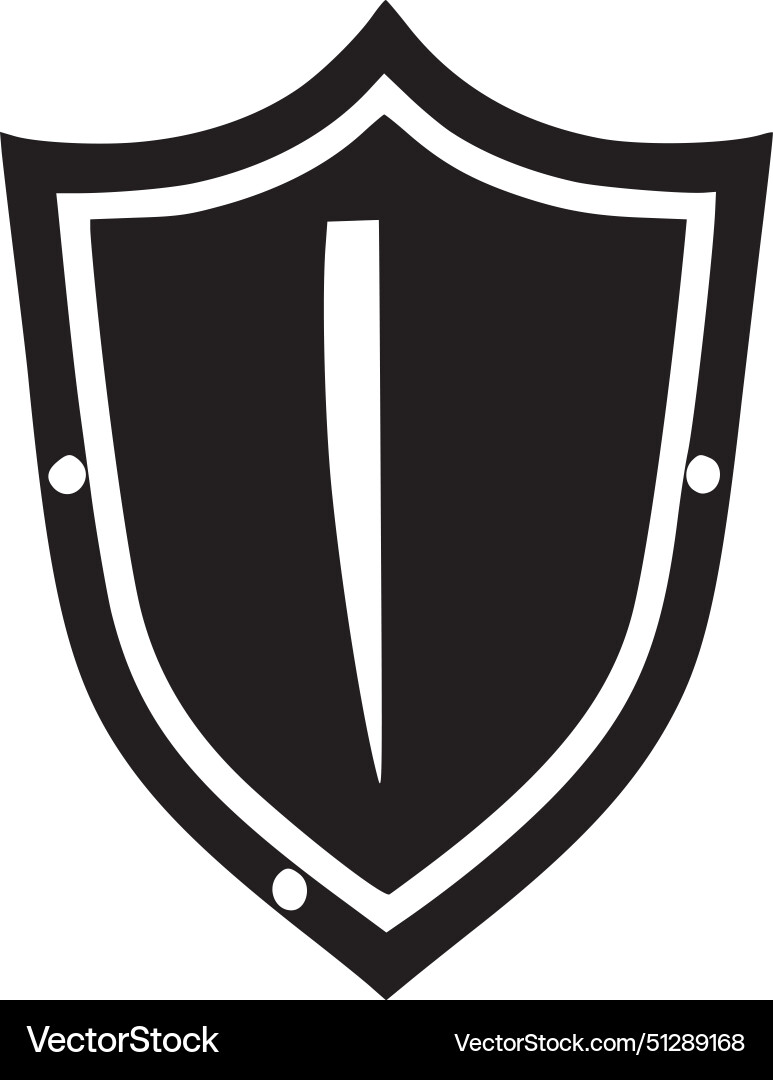 Shield - minimalist and flat logo Royalty Free Vector Image