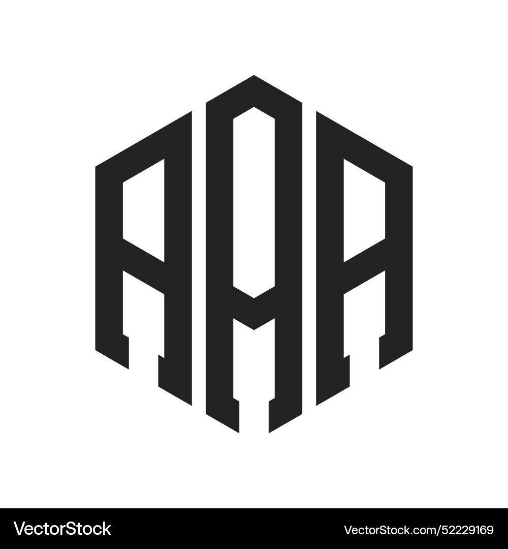 Aaa logo design initial letter monogram Royalty Free Vector