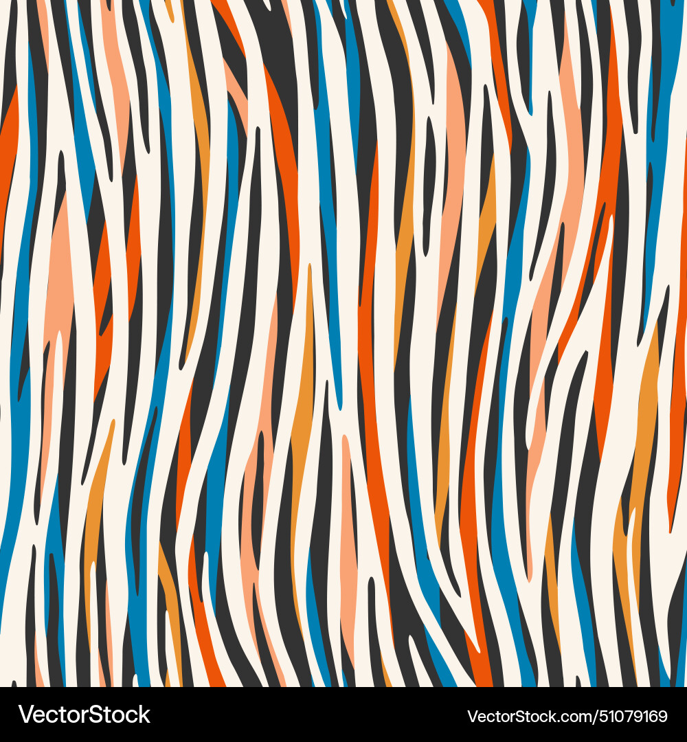 Abstract striped pattern with orange blue and Vector Image