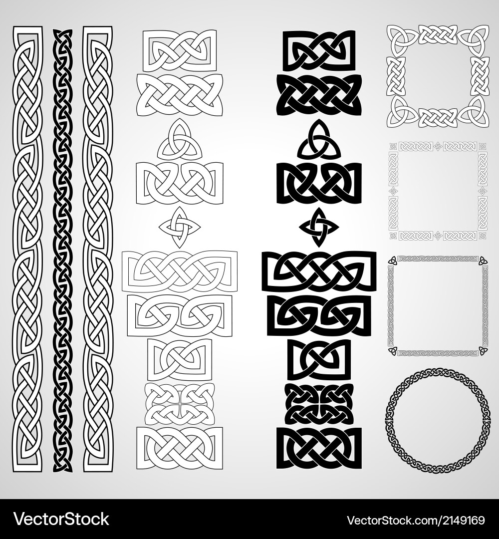 Celtic knots patterns frameworks Royalty Free Vector Image