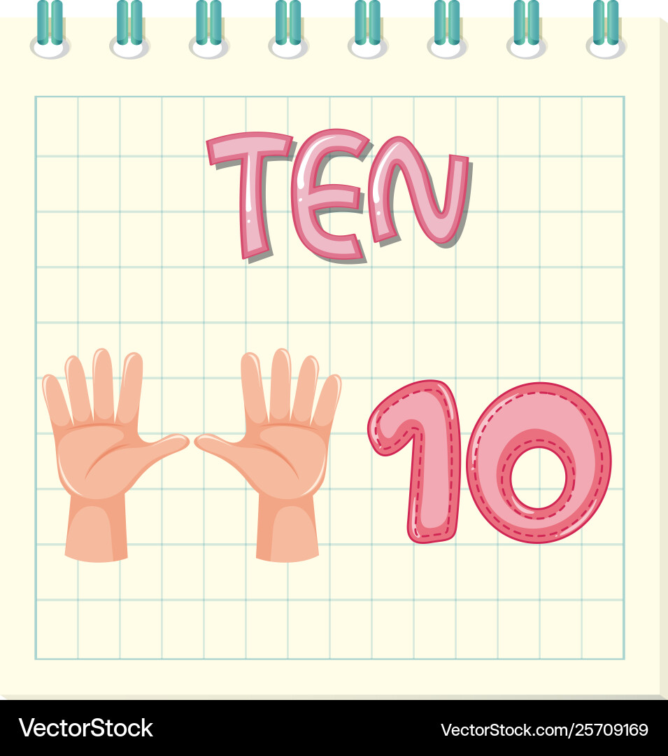 Count number ten worksheet Royalty Free Vector Image