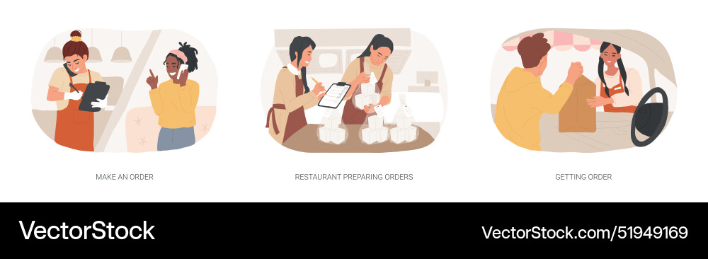 Curbside pickup at a restaurant isolated cartoon Vector Image