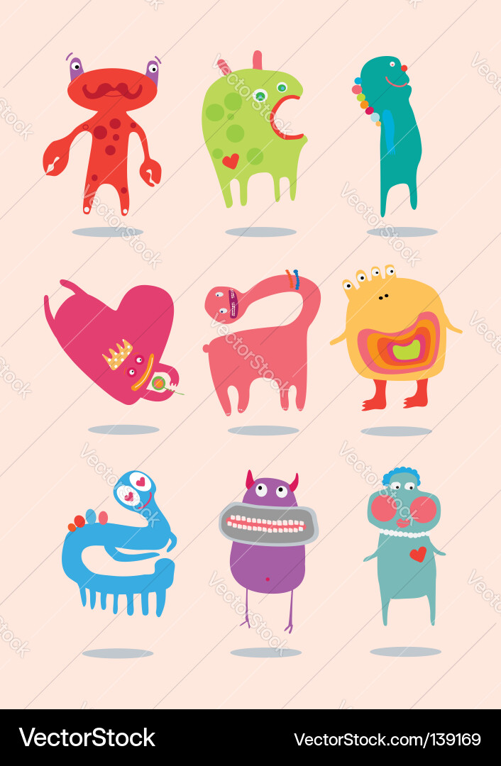 Funny monsters Royalty Free Vector Image - VectorStock