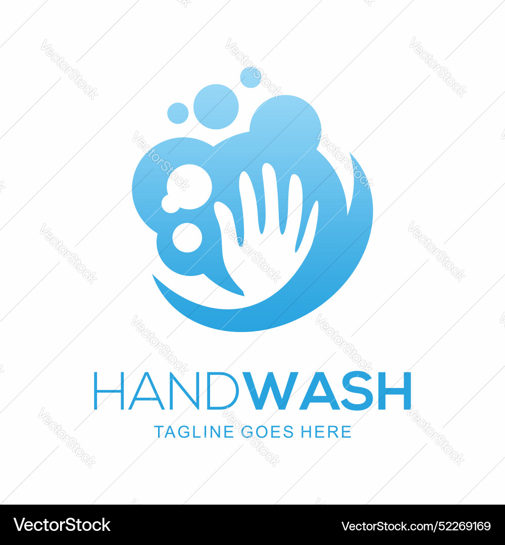 Hand wash logo design element template Royalty Free Vector