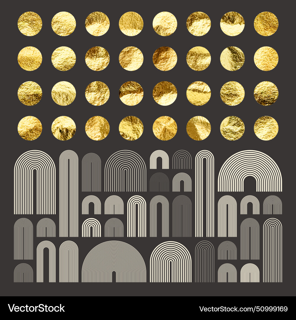 Mid century arch elements modern geometric shapes Vector Image