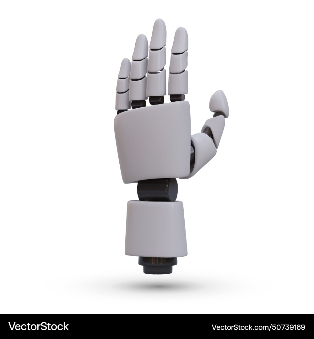 Realistic robotic arm in vertical position Vector Image