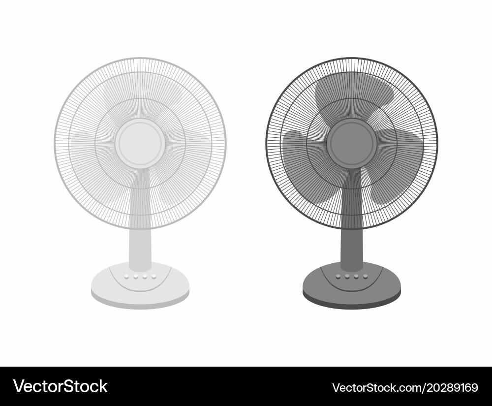 Two table fans black and white Royalty Free Vector Image