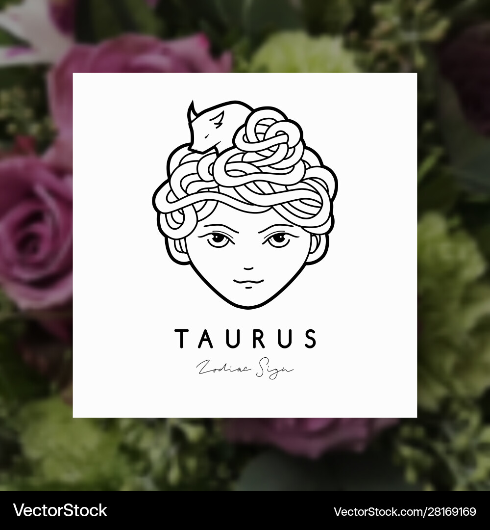 Zodiac Girl - Taurus Symbol Lizenzfreies Vektorbild