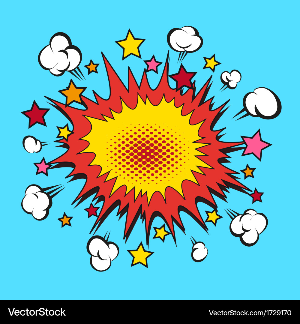 Comic book explosion element Royalty Free Vector Image