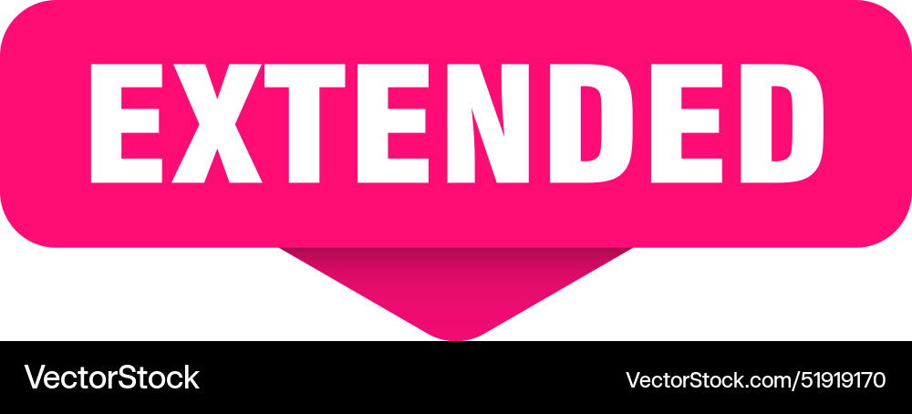 Extended sticker sign on transparent Royalty Free Vector