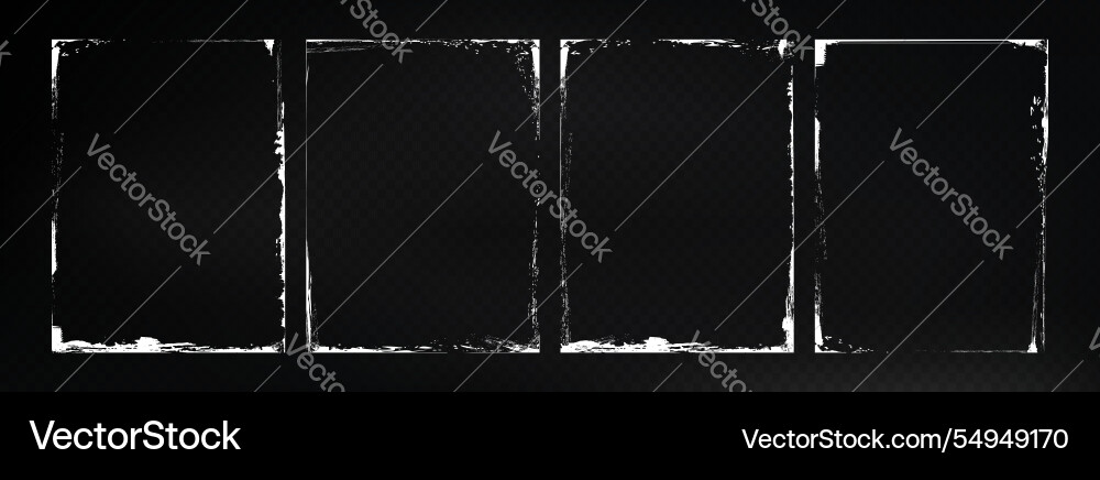 Grunge Border Stroke Set Royalty Free Vector Image