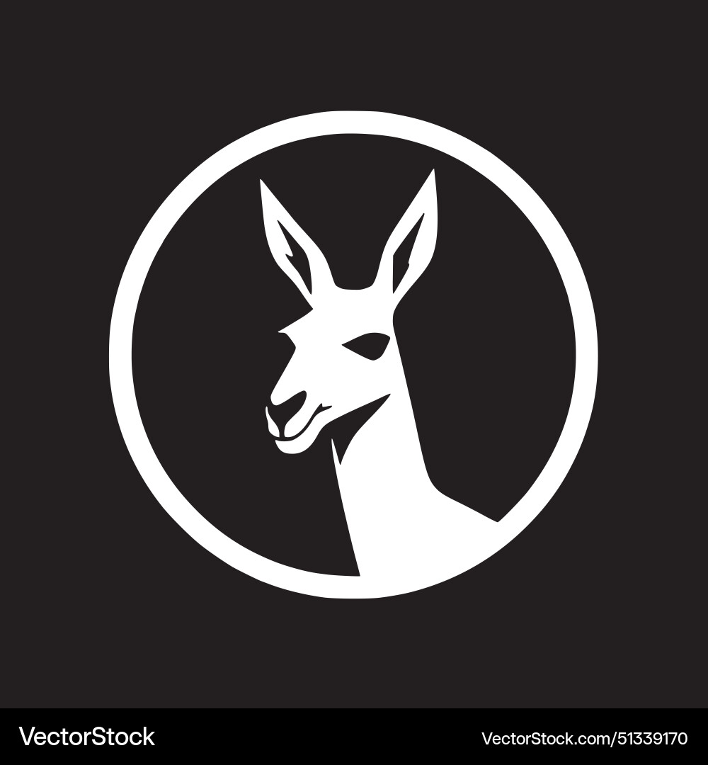 Kangaroo - black and white isolated icon Vector Image