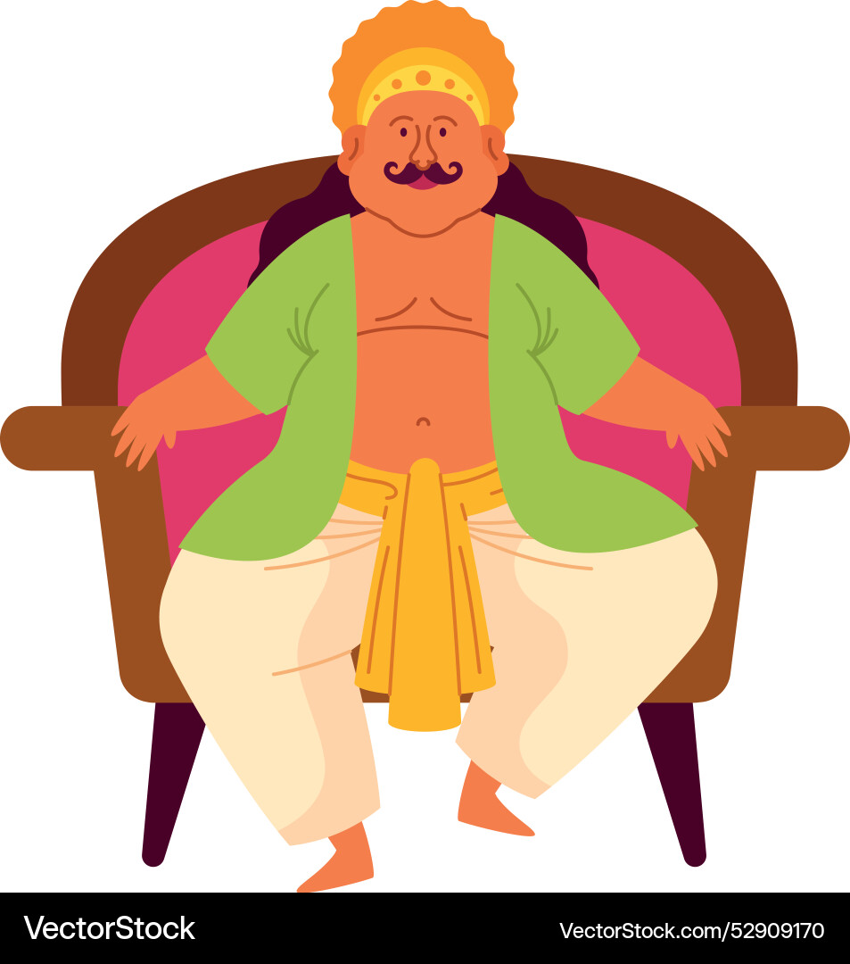 King mahabali south indian character Royalty Free Vector