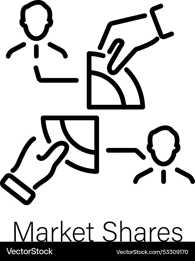 Market shares Royalty Free Vector Image - VectorStock