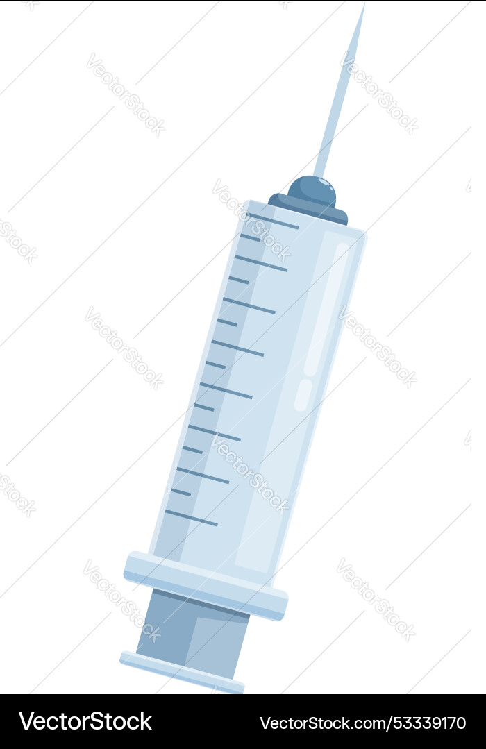 Medical syringe with needle pointing upwards Vector Image