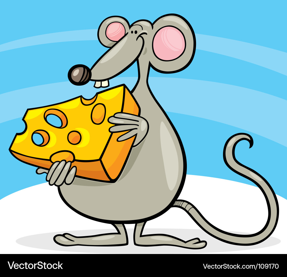 Mouse with cheese Royalty Free Vector Image - VectorStock