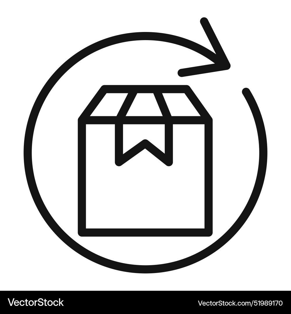 Product return box icon mark in filled style Vector Image