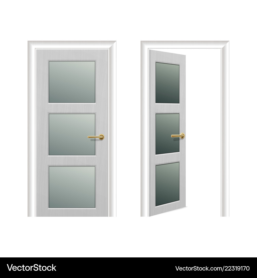 Realistic different opened and closed white Vector Image