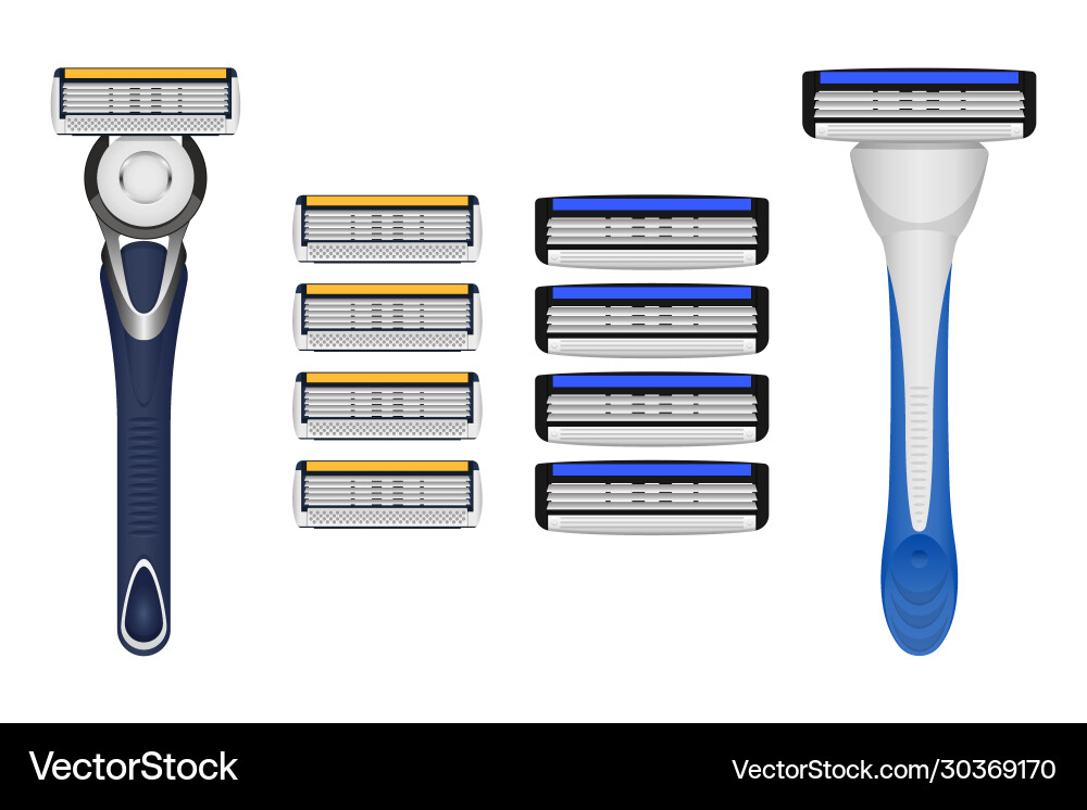 Shaving blade set Royalty Free Vector Image - VectorStock