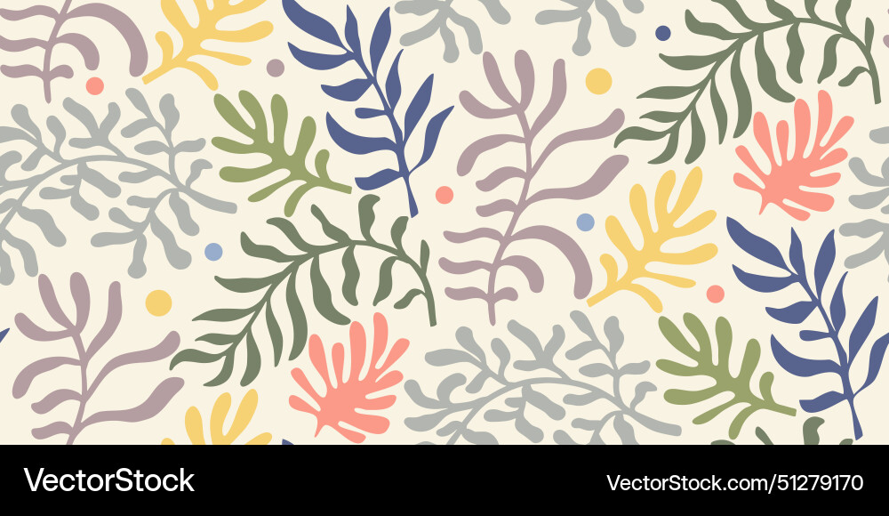 Summer seamless pattern with natural Royalty Free Vector