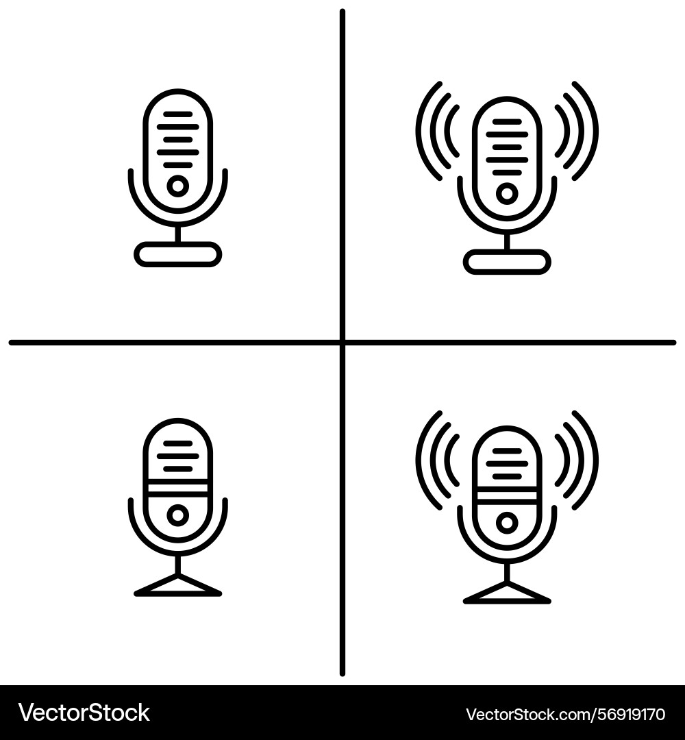 Voice assistant wave icon microphone Royalty Free Vector
