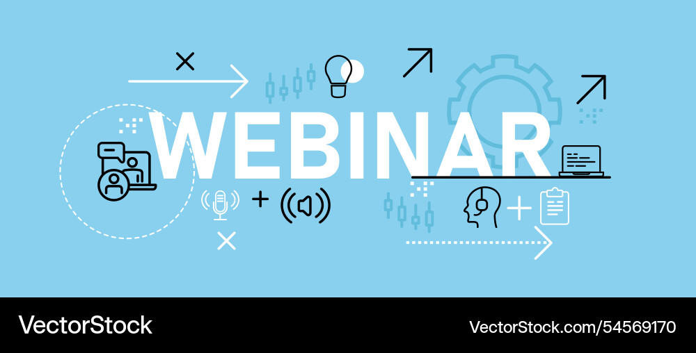 Webinar conceptual website seminar web online Vector Image