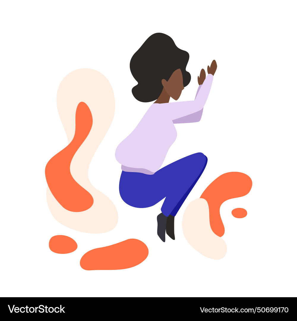 Woman levitating and floating with pleasure Vector Image