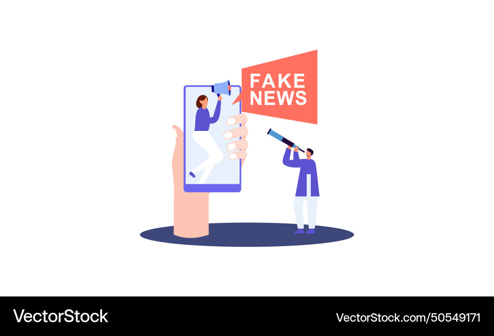 Fake news metaphors mass media propaganda Vector Image