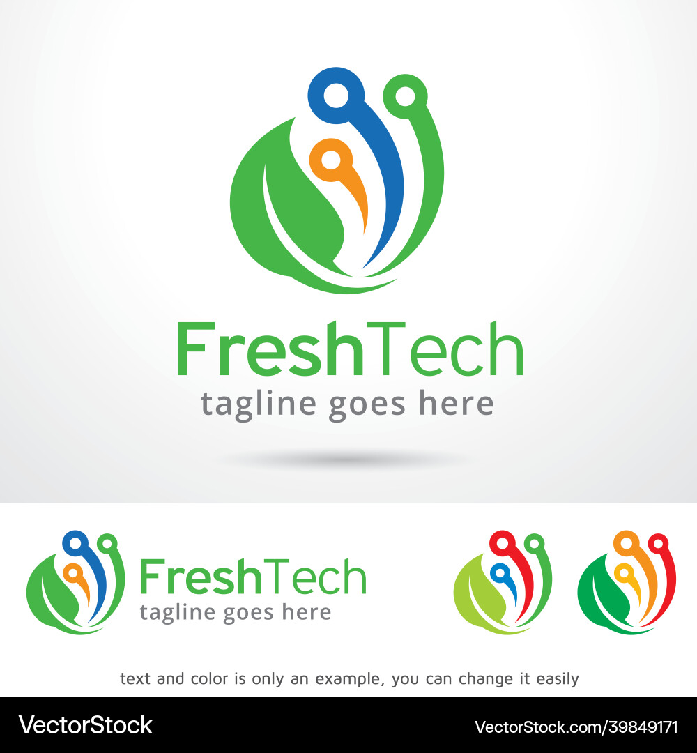 Fresh tech logo template design Royalty Free Vector Image