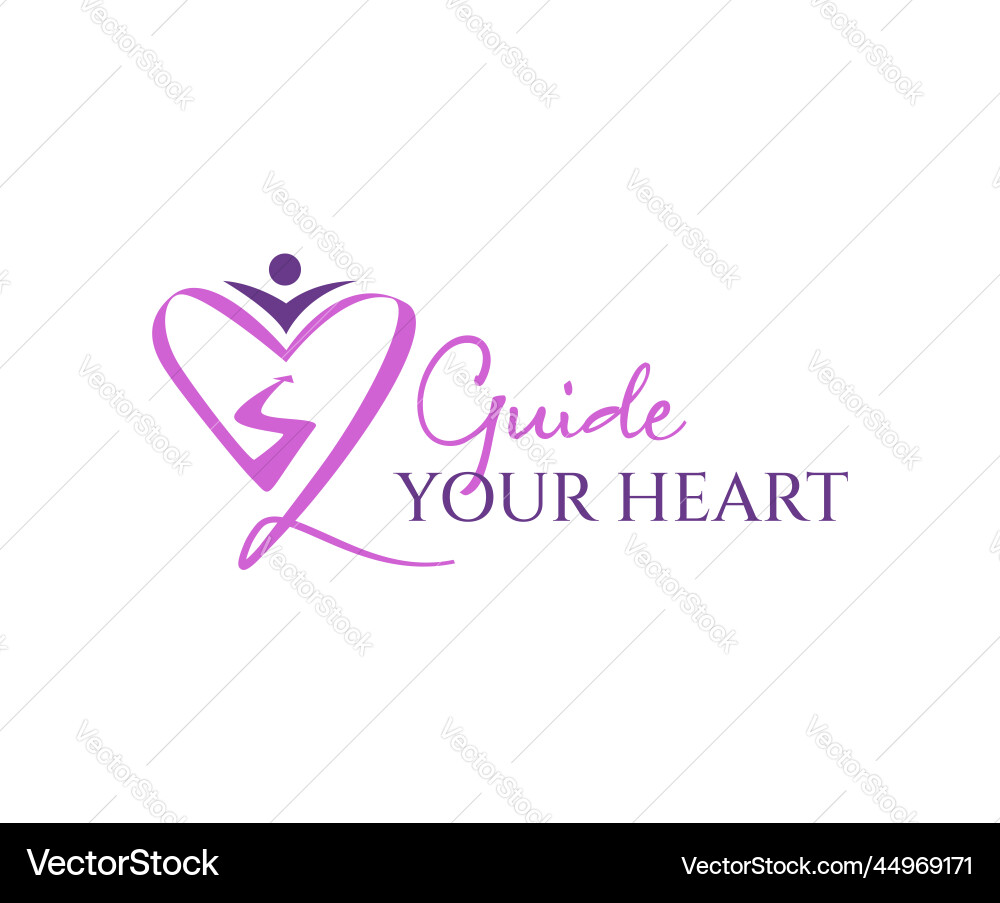 Guide your heart love logo design symbol Vector Image