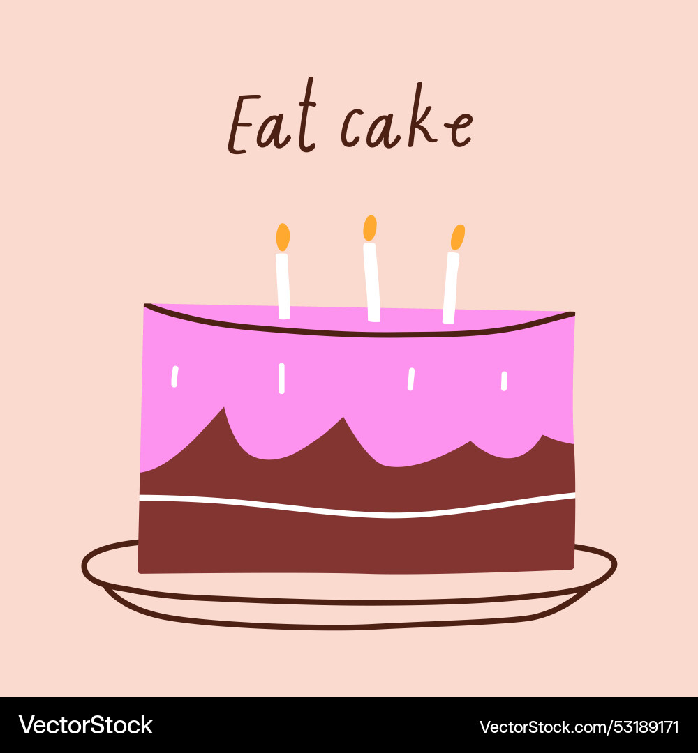 Happy birthday cake greeting b-day design Vector Image