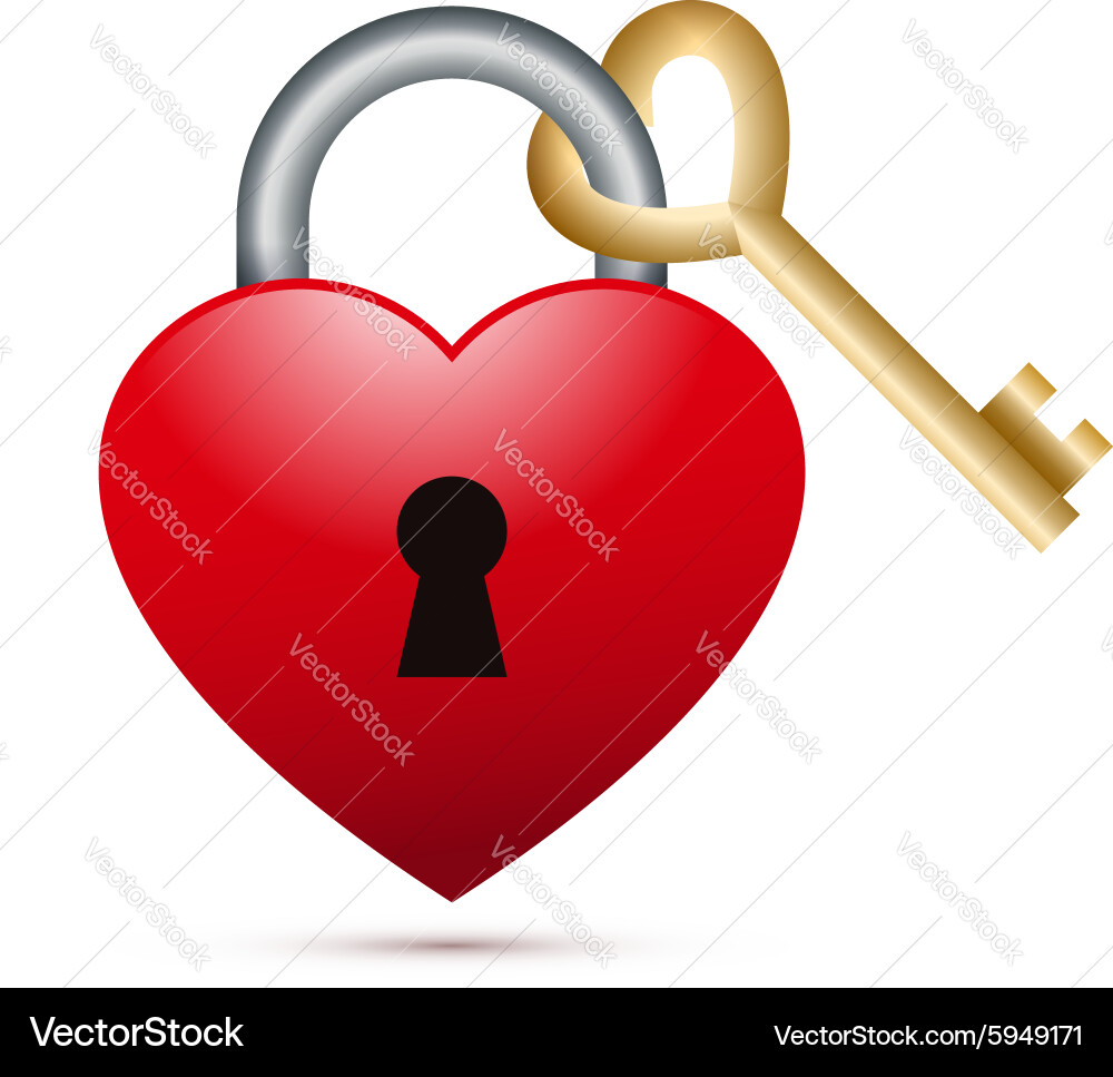 Heart lock Royalty Free Vector Image - VectorStock