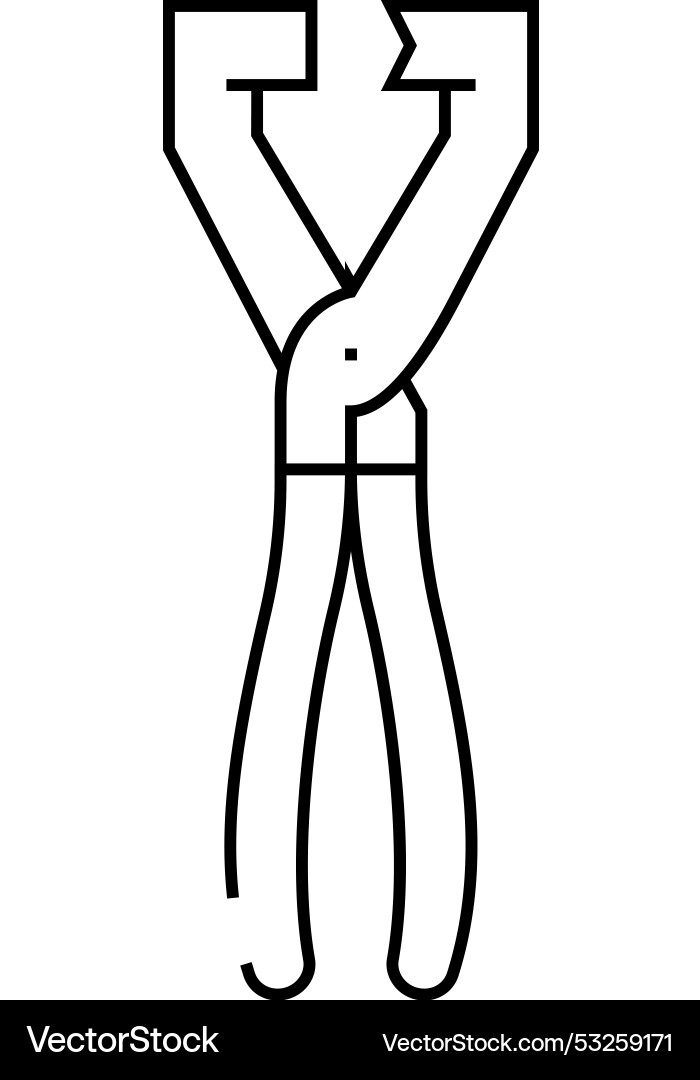 Hose clamp pliers line icon Royalty Free Vector Image