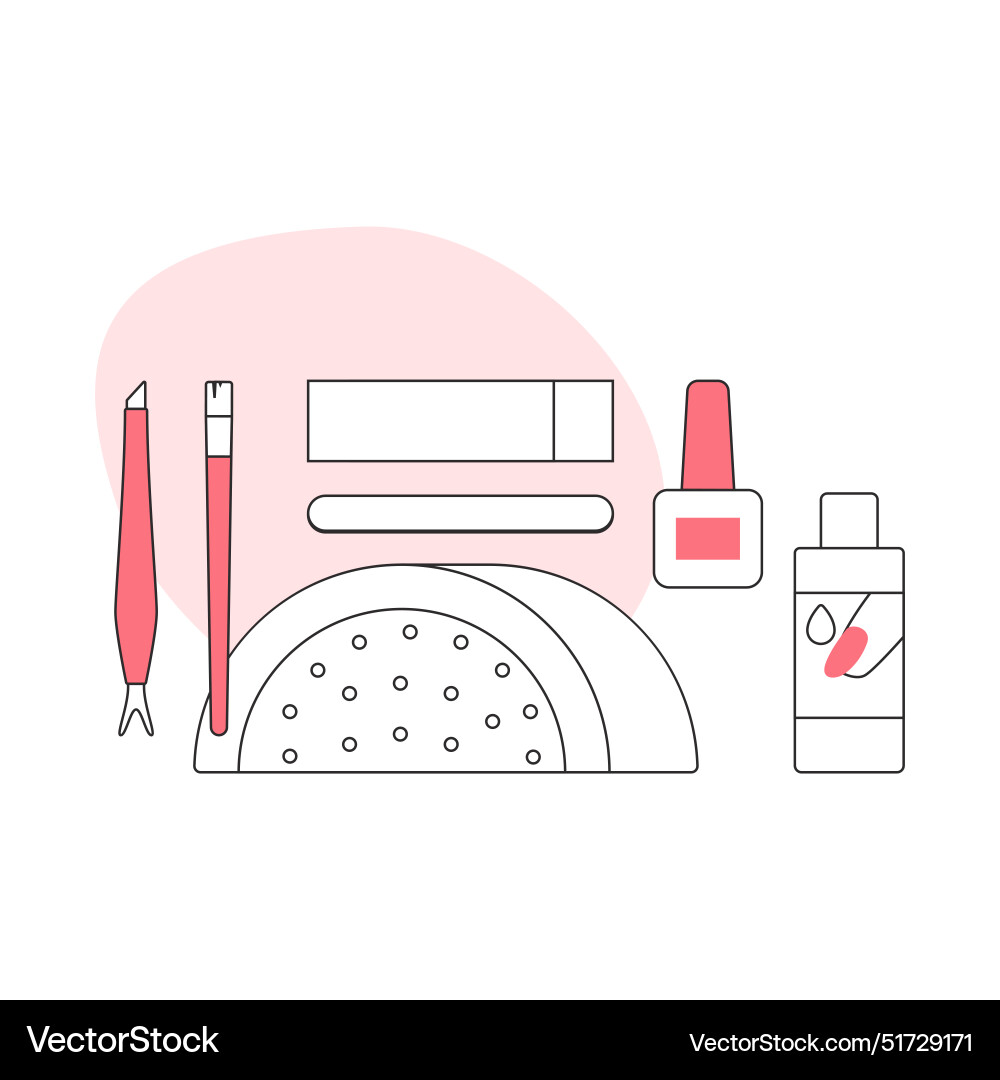 Manicure tools and cosmetics for nail care Vector Image