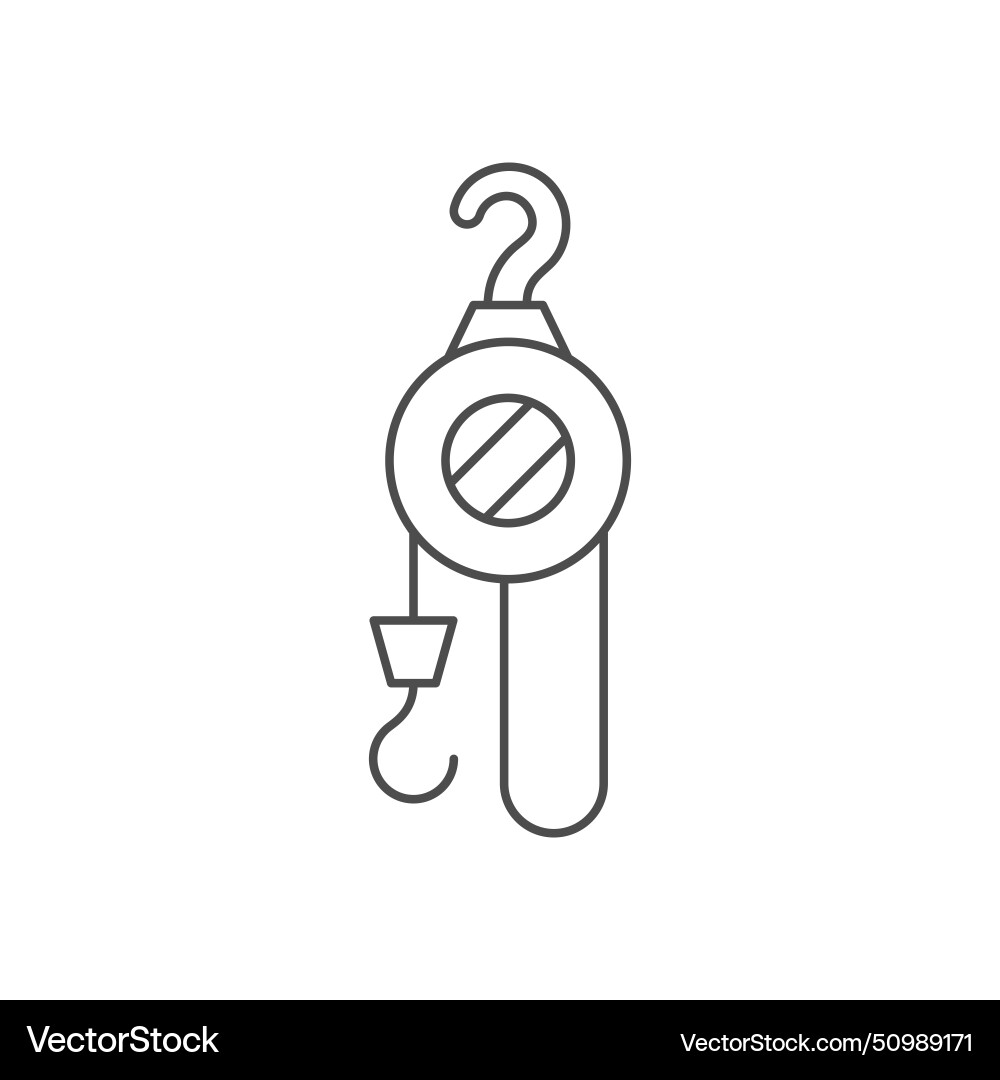 Manual winch line outline icon Royalty Free Vector Image