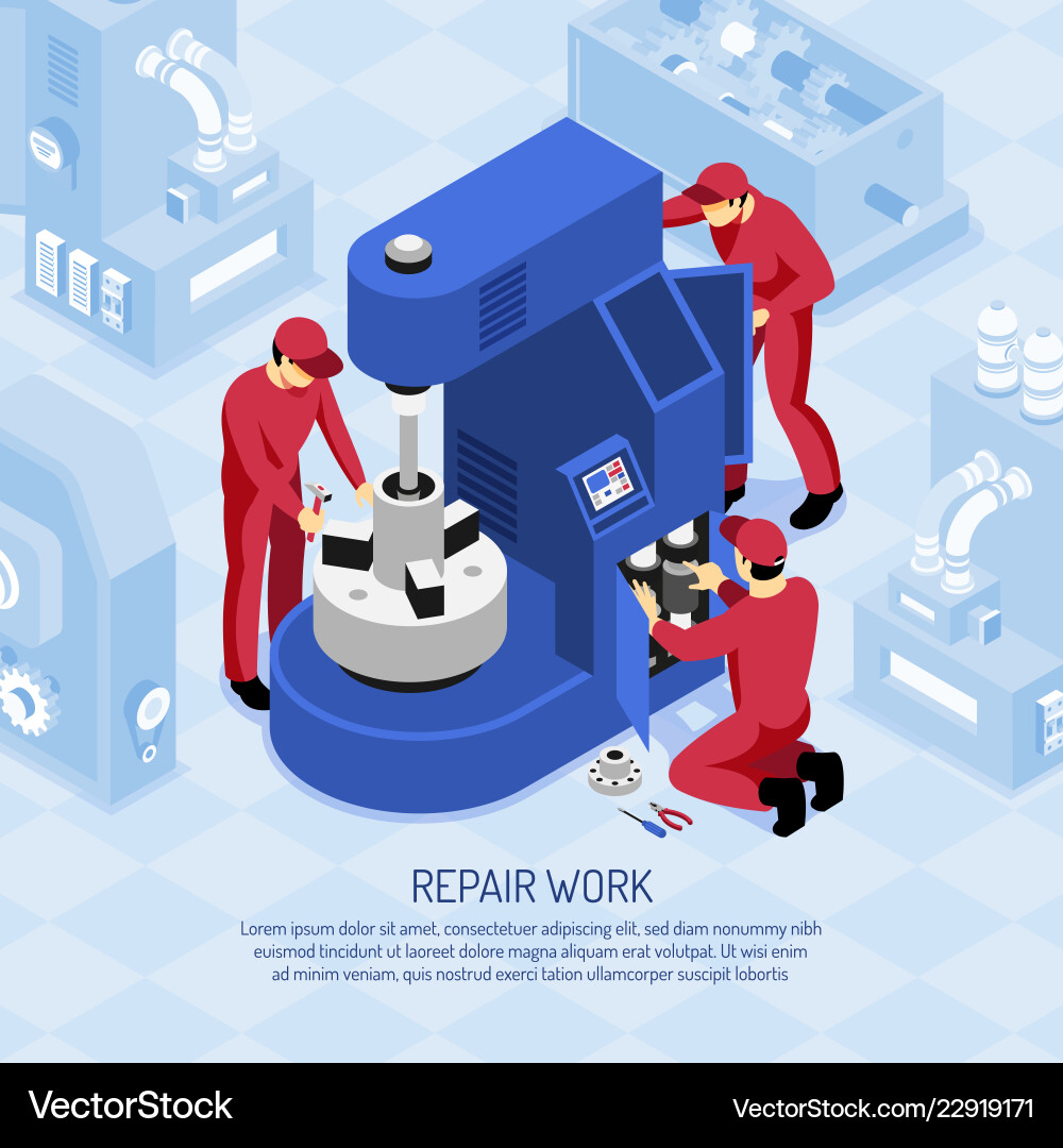 Mechanics isometric Royalty Free Vector Image - VectorStock