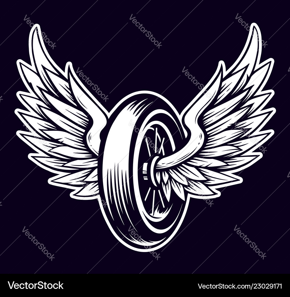 Motorcycle Wheel With Wings Vector Art Free - Infoupdate.org