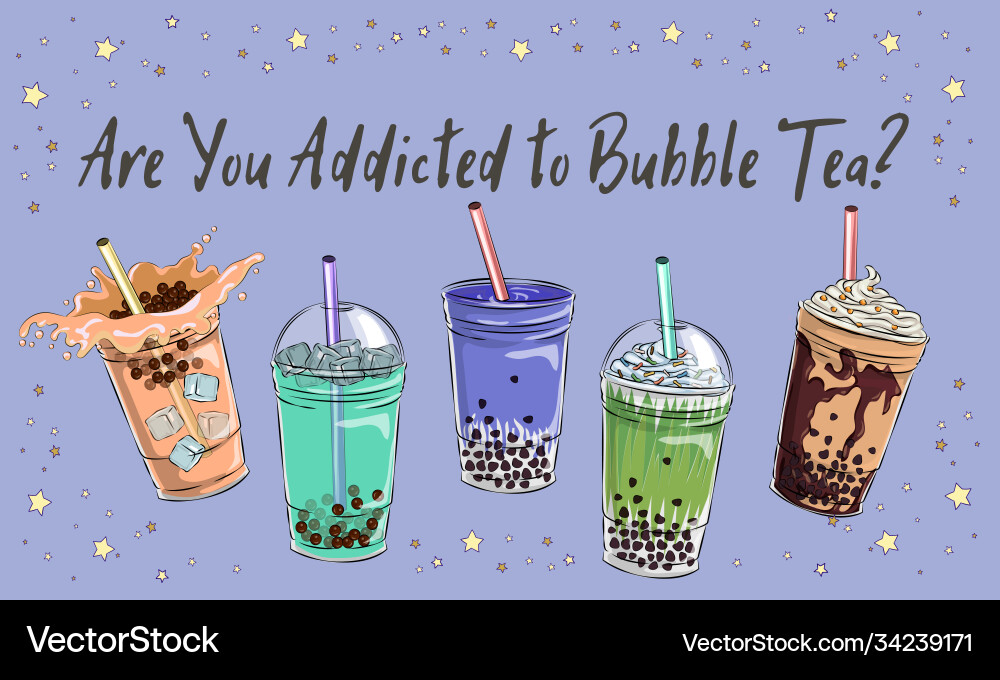 Refreshing Bubble Tea with Slogan Royalty Free Vector Image