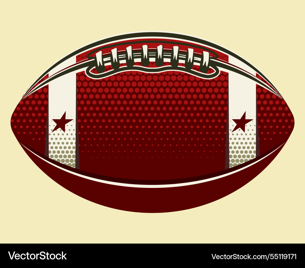 Retro inspired football with bold Royalty Free Vector Image