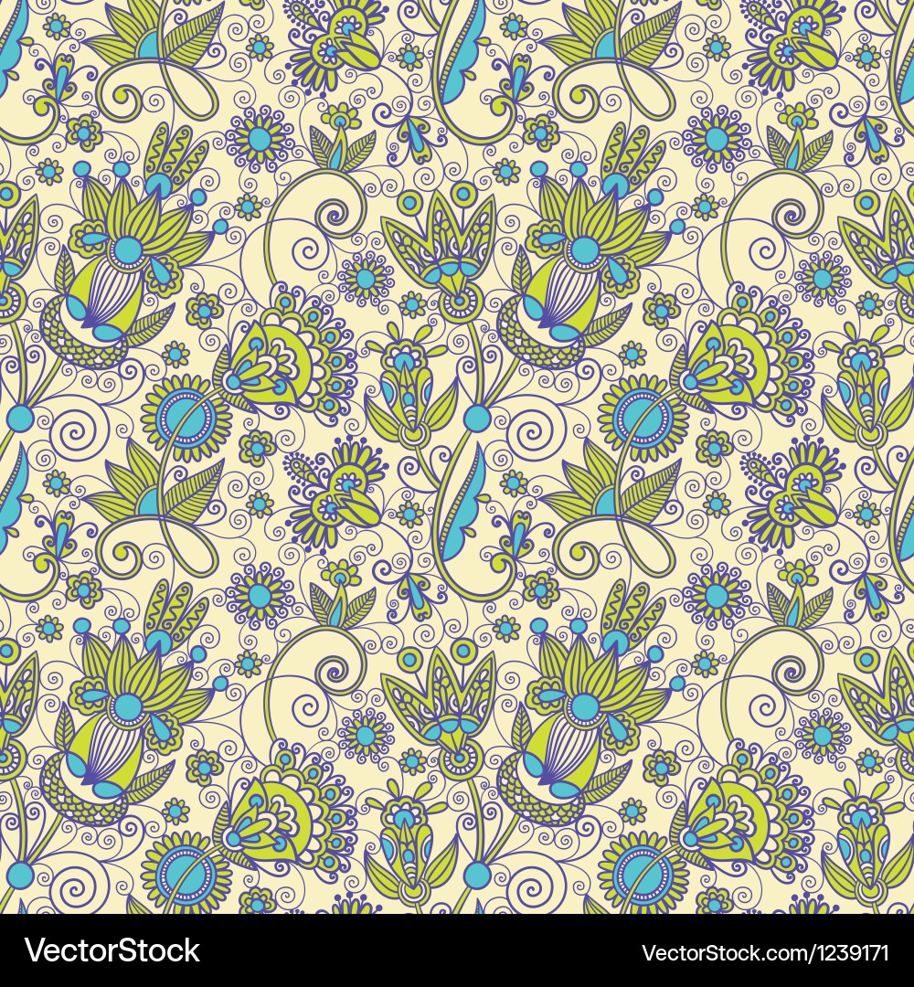 Seamless flower paisley design background Vector Image