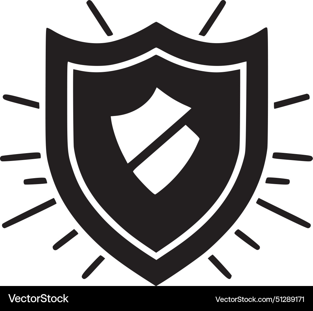 Shield - minimalist and flat logo Royalty Free Vector Image
