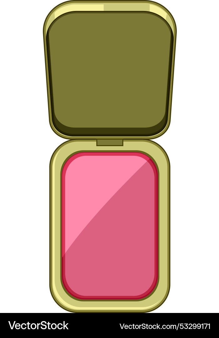 Shimmer blush compact cartoon Royalty Free Vector Image