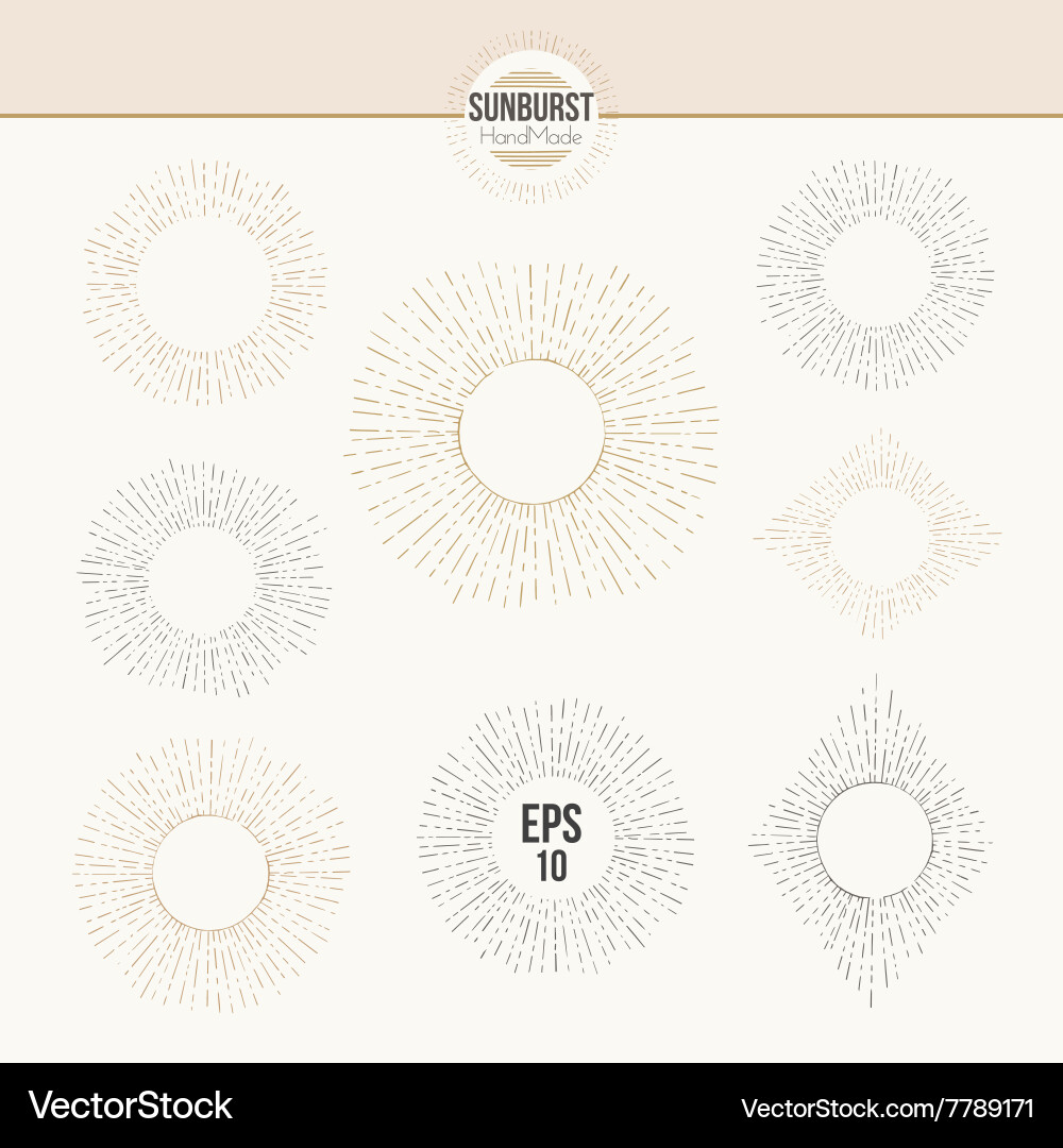 Sunburst Badge Set Royalty Free Vector Image - VectorStock