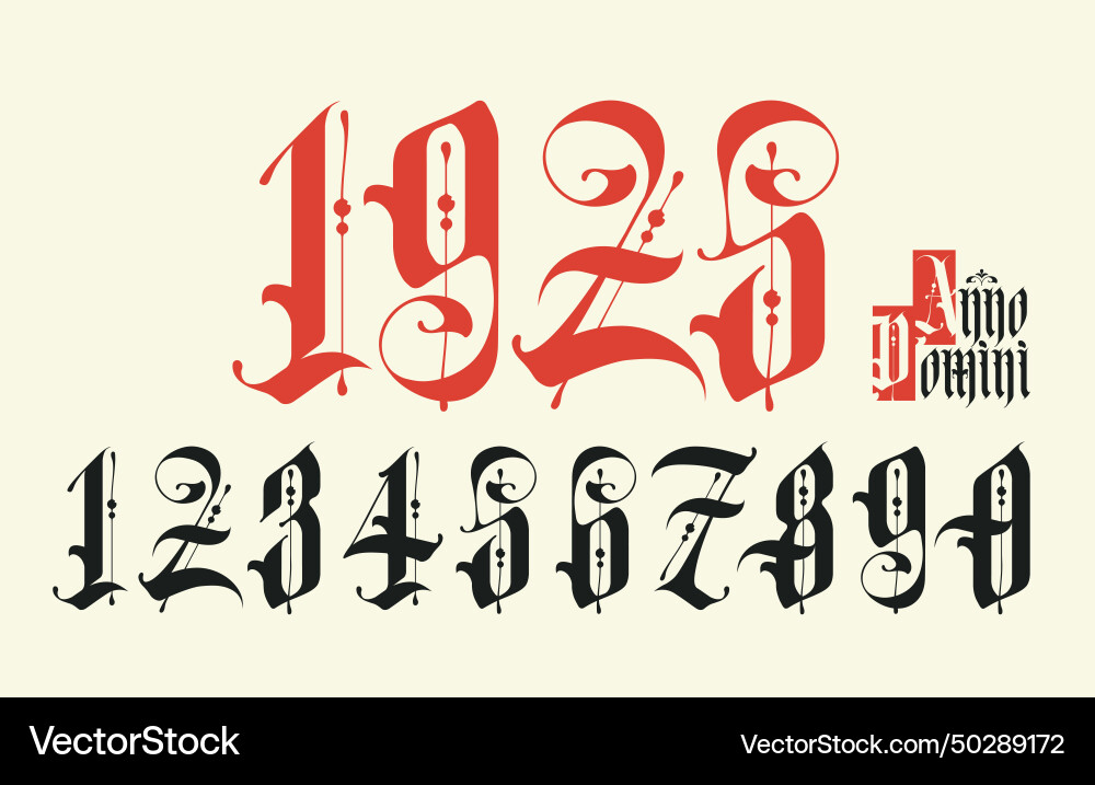 Arabic numerals from 0 to 9 Royalty Free Vector Image