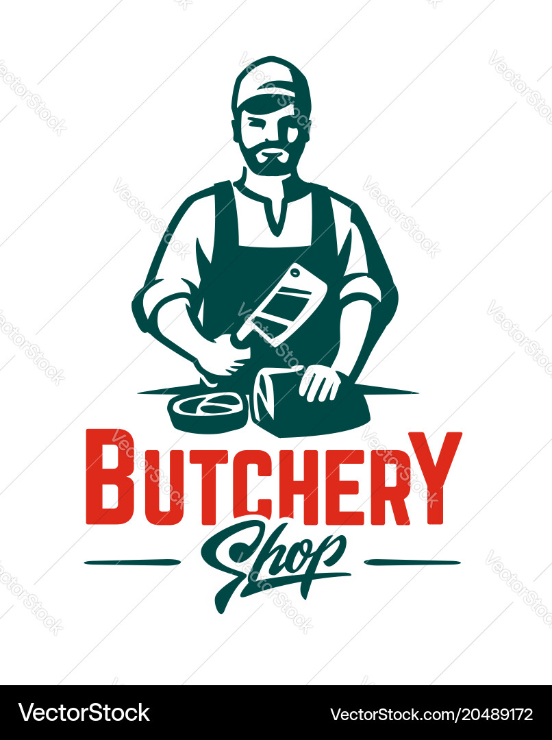 Butcher emblem Royalty Free Vector Image - VectorStock