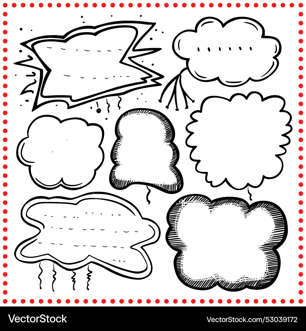 Comic style speech bubble collection ideal Vector Image