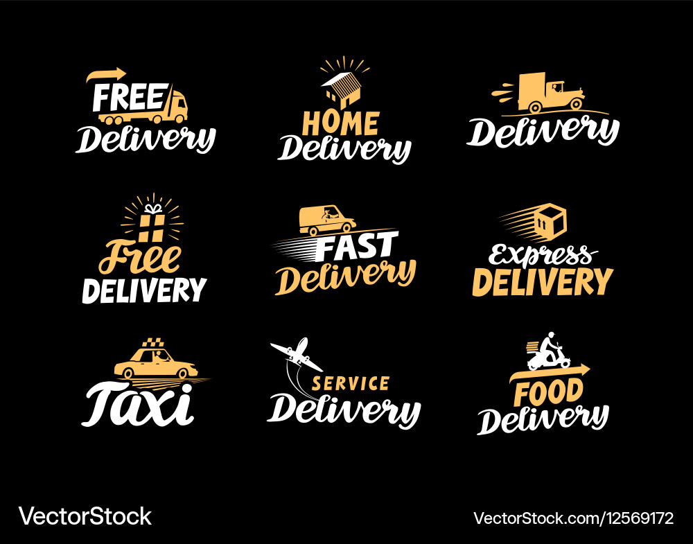 Delivery logo shipping icons set Royalty Free Vector Image